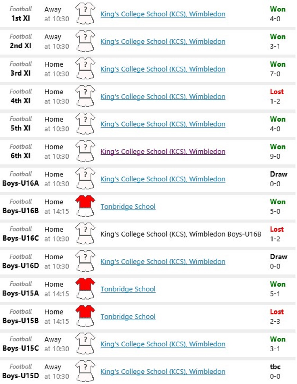 Football News - block fixture vs KCS Wimbledon - St Paul's School